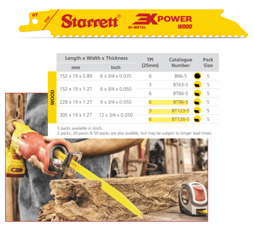 How to choose the correct 3X Power reciprocating blade - Starrett